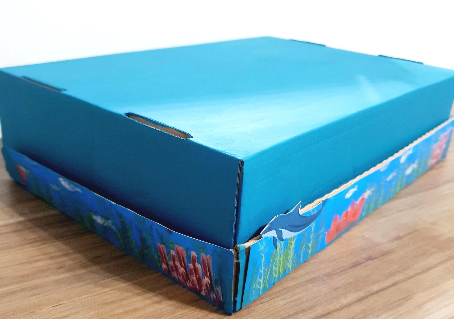 Printable Shoebox Diorama,blue Ocean Sea Habitat Animals Fish Shark ...