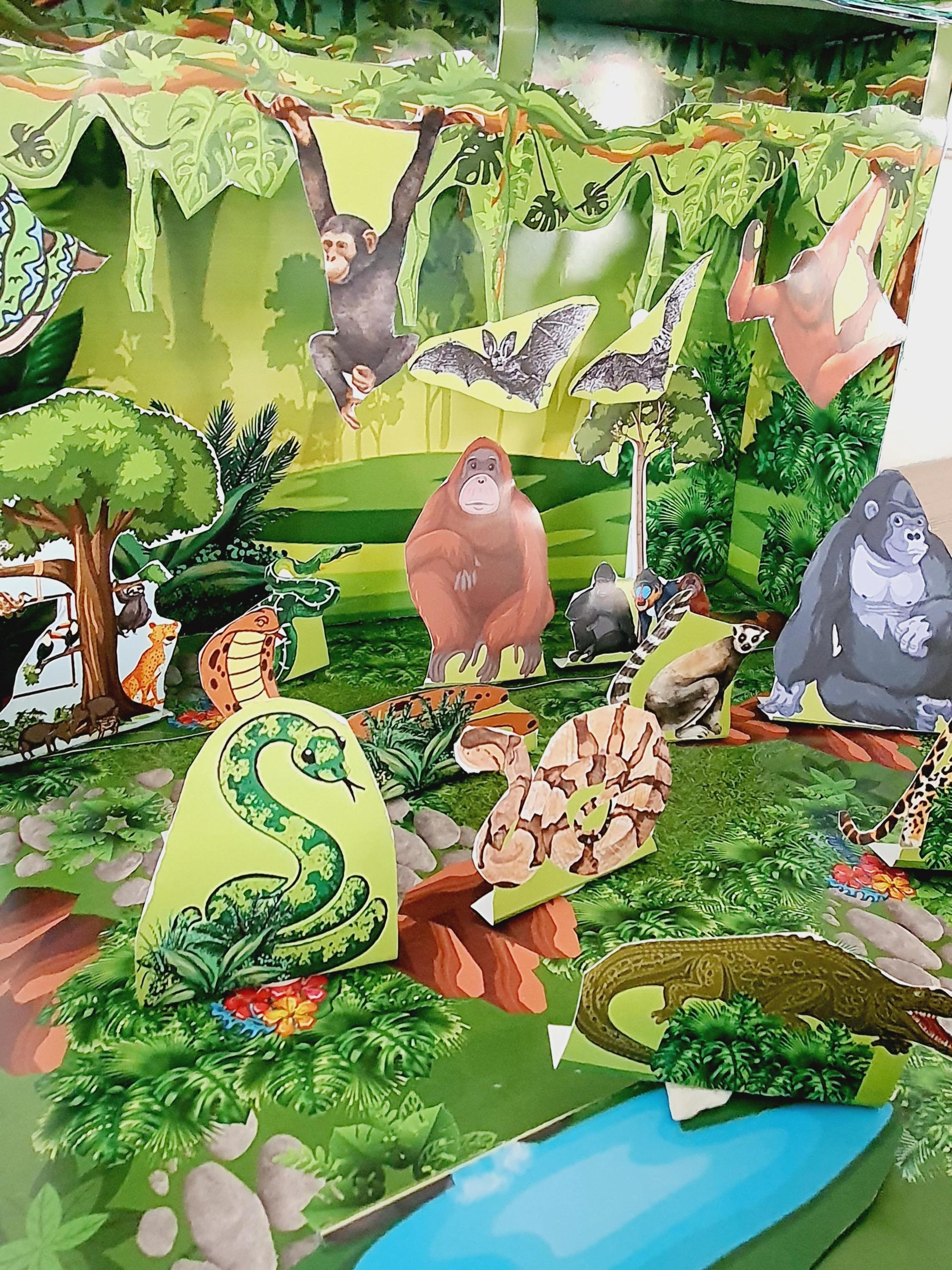 Printable Shoebox Diorama Rainforest: Tropikal Animals Habitat Project ...