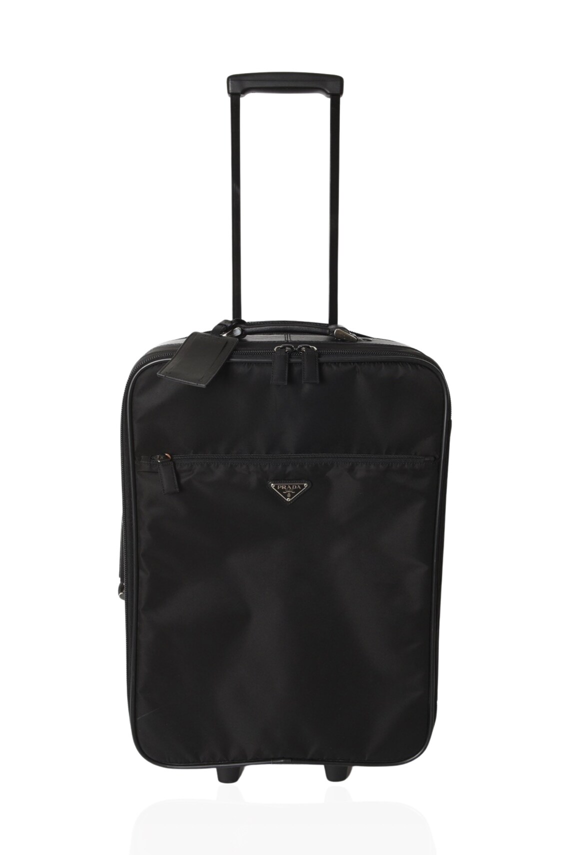 Prada Black Tessuto Nylon Leather Suitcase Rolling Travel Luggage Cabin ...