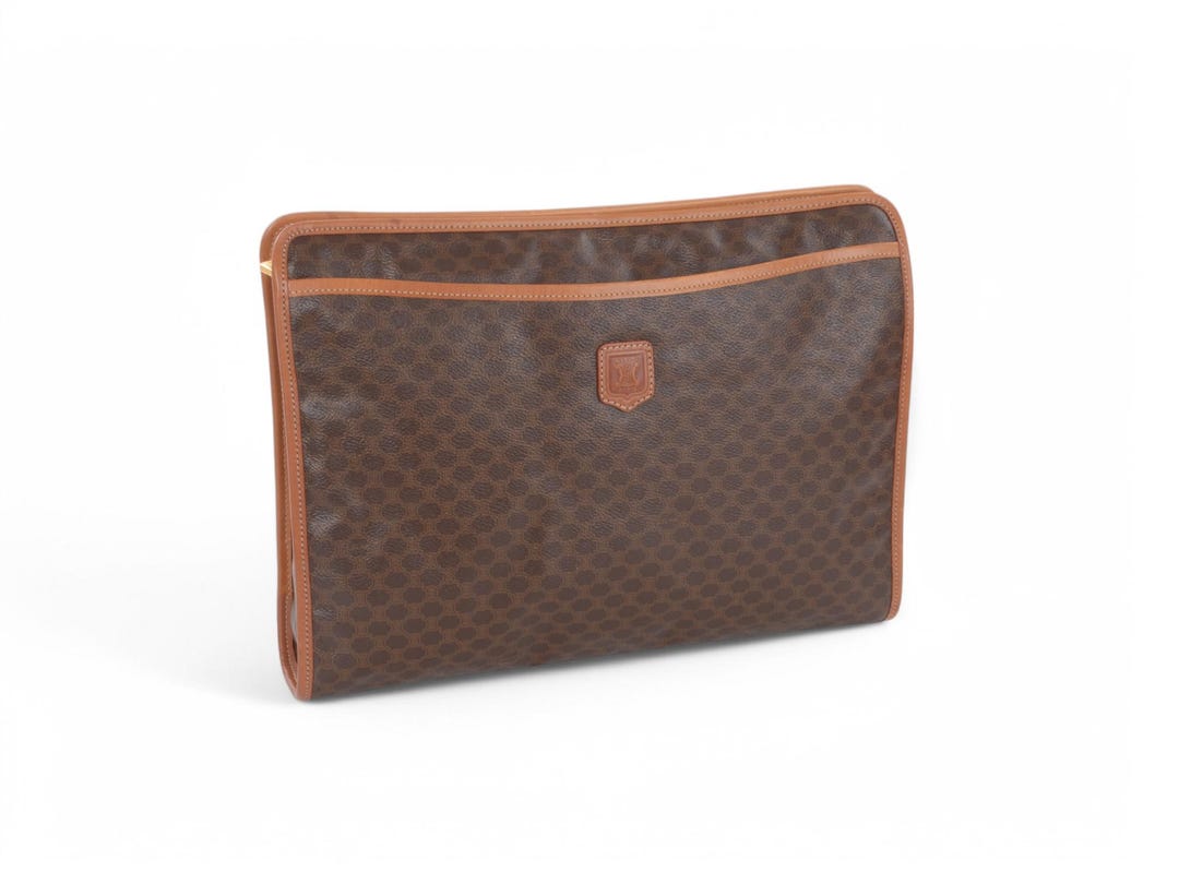 Celine Vintage Triomphe Business Laptop Document Bag Briefcase Clutch ...