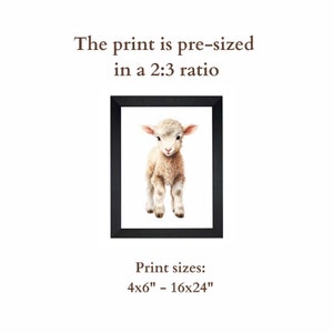 Cute Lamb Printable Wall Art, Watercolor Lamb Print, Nursery Wall Art ...
