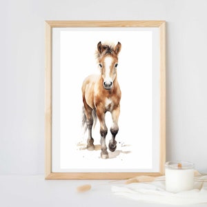 Baby Horse Printable Wall Art, Watercolor Baby Horse Print, Nursery ...