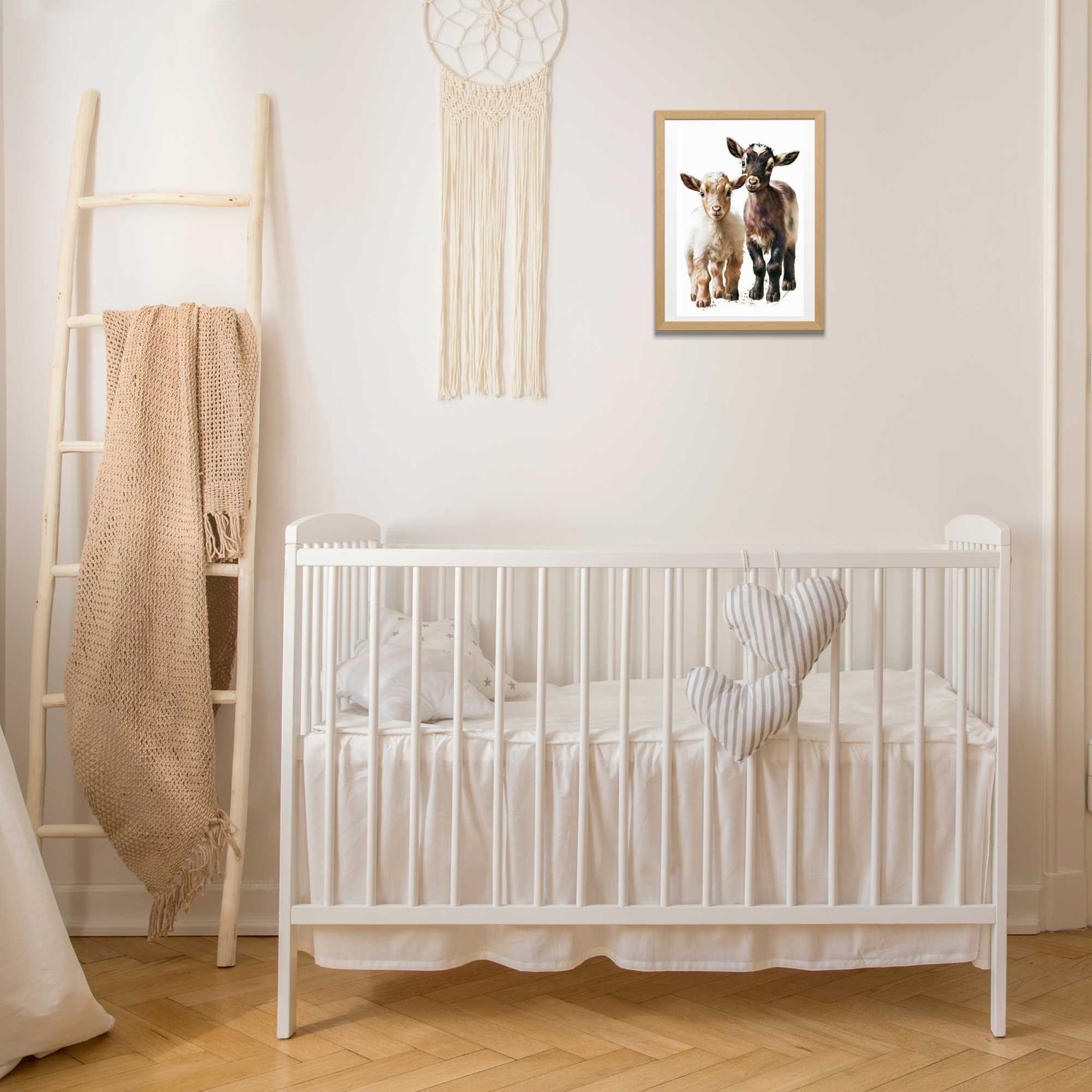 Two Baby Goats Printable Wall Art, Watercolor Goats Print, Nursery Wall ...