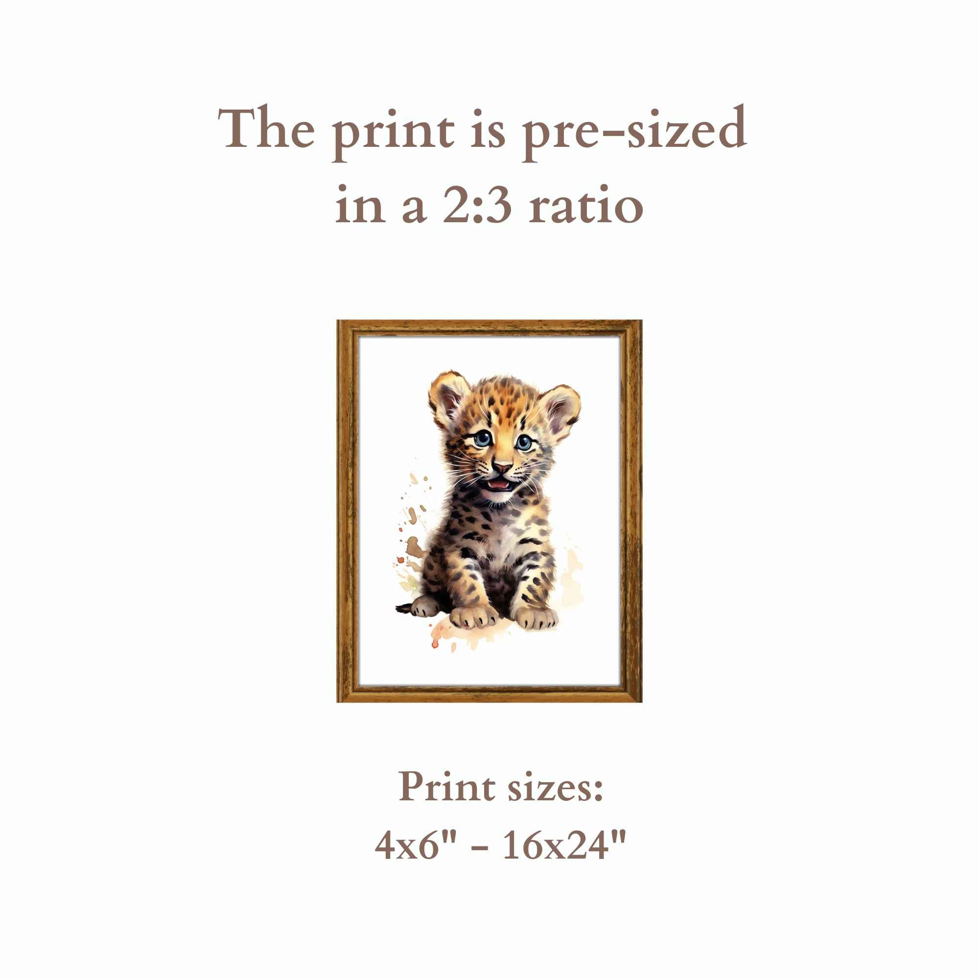 Cute Baby Leopard Cub Print, Happy Baby Leopard Printable Wall Art ...