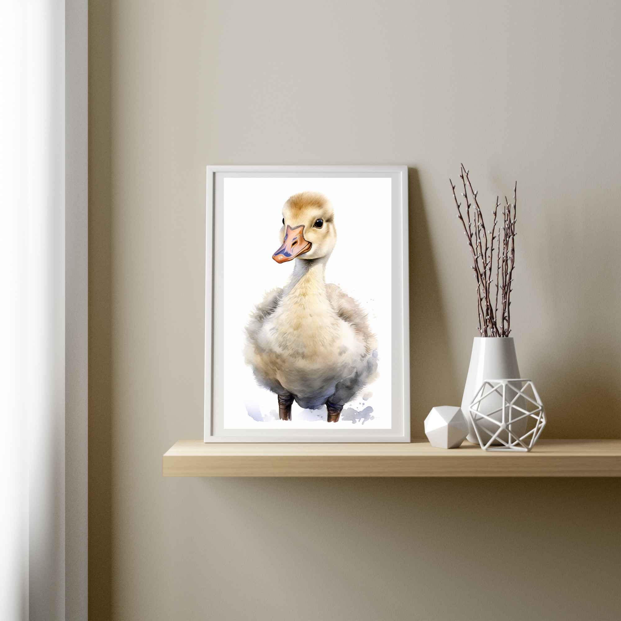 Cute Gosling Printable Wall Art, Watercolor Gosling Print, Nursery Wall ...
