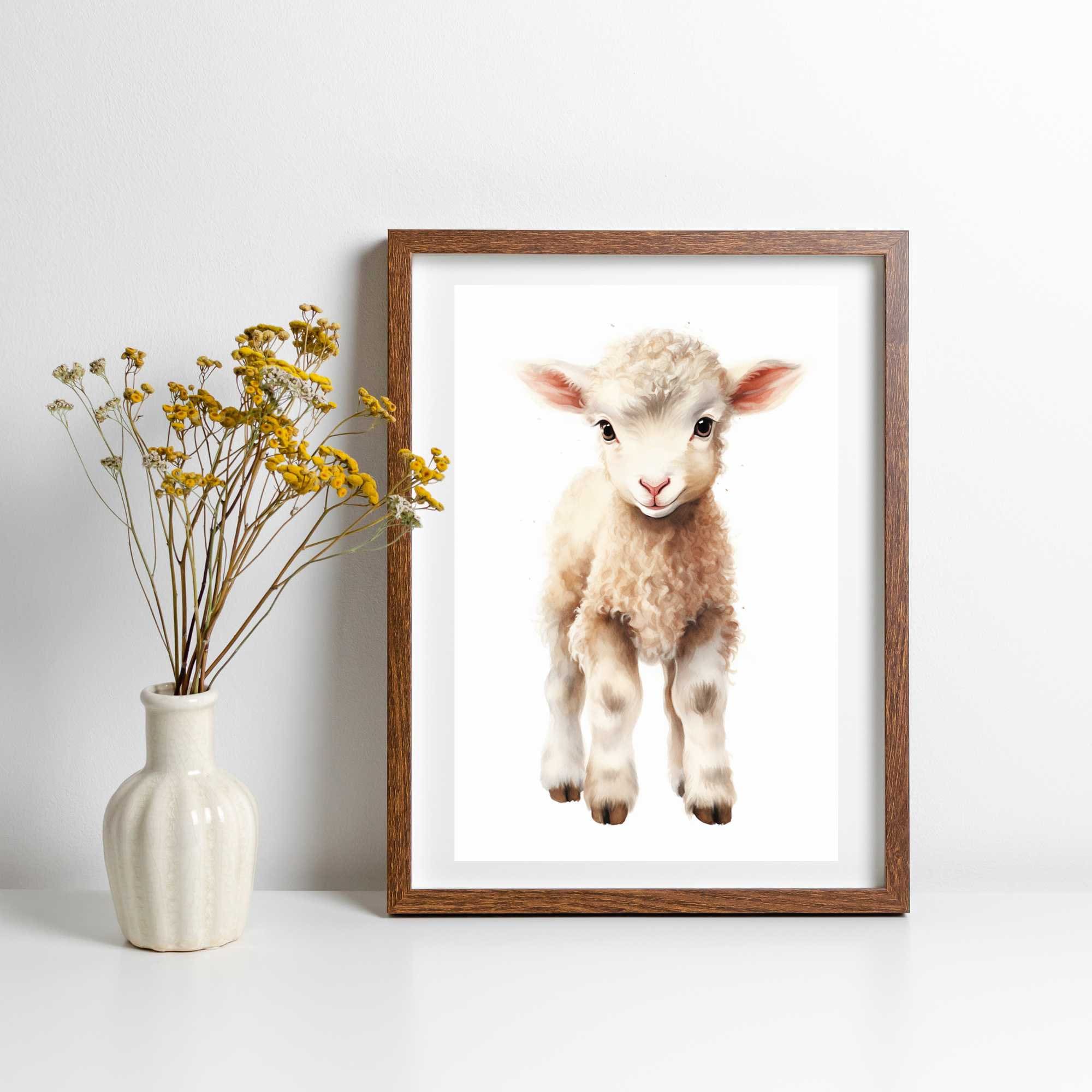 Cute Lamb Printable Wall Art, Watercolor Lamb Print, Nursery Wall Art ...