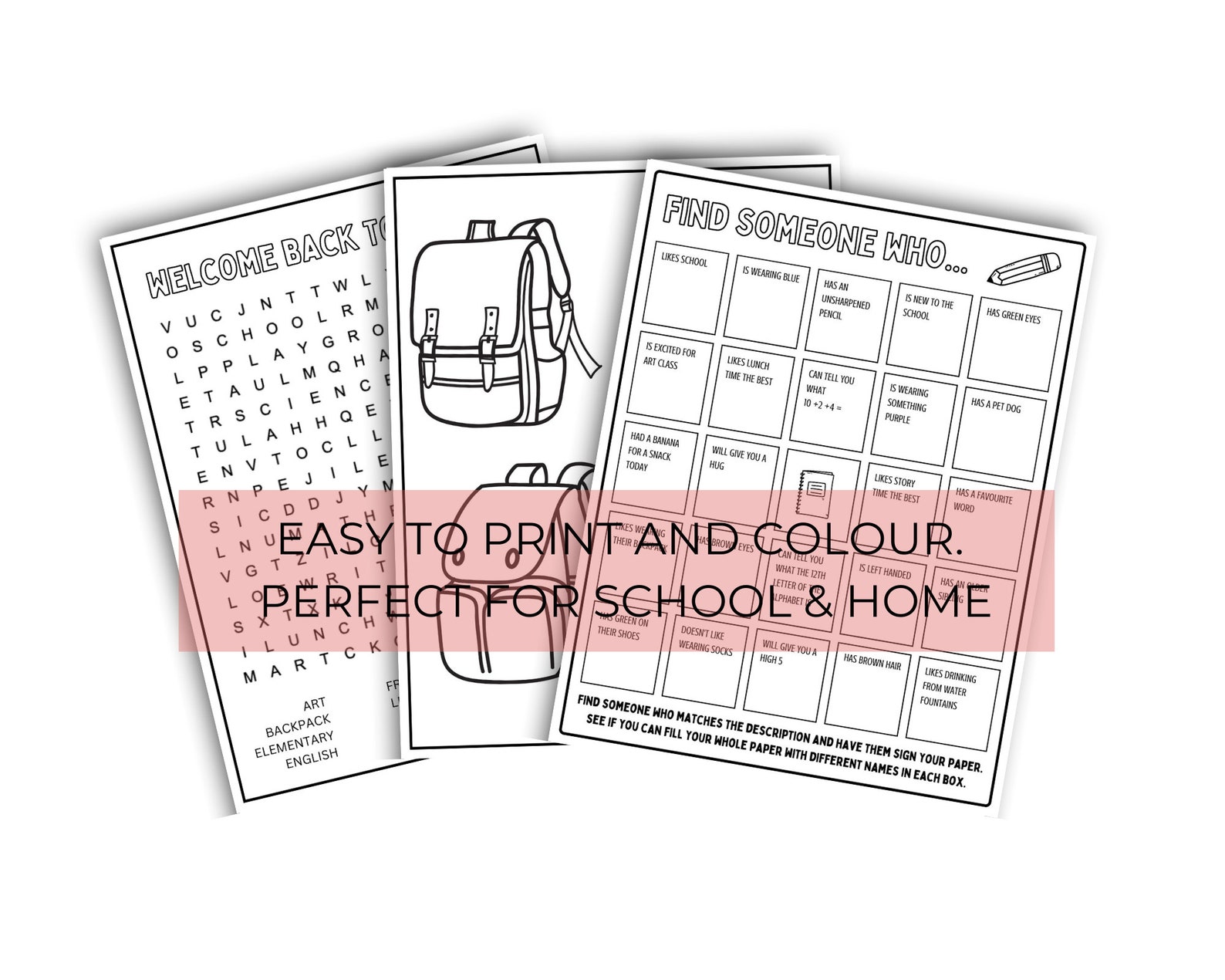 BACK TO SCHOOL - Colouring and Activity Pages for Early Elementary ...