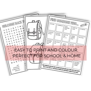 BACK TO SCHOOL - Colouring and Activity Pages for Early Elementary ...