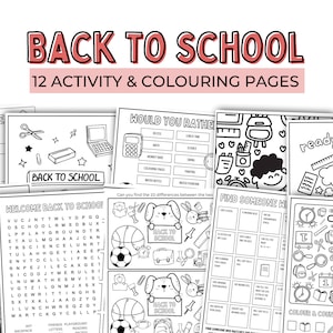 BACK TO SCHOOL - Colouring and Activity Pages for Early Elementary ...