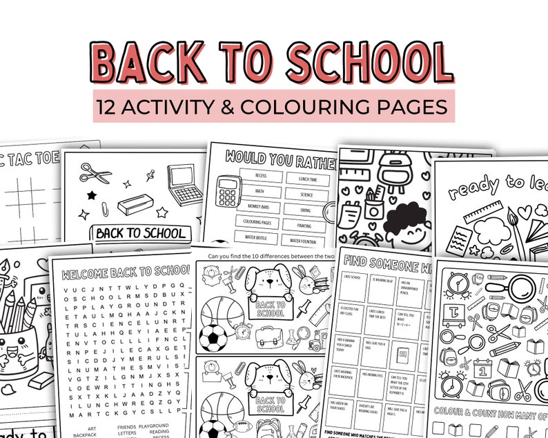 BACK TO SCHOOL - Colouring and Activity Pages for Early Elementary ...