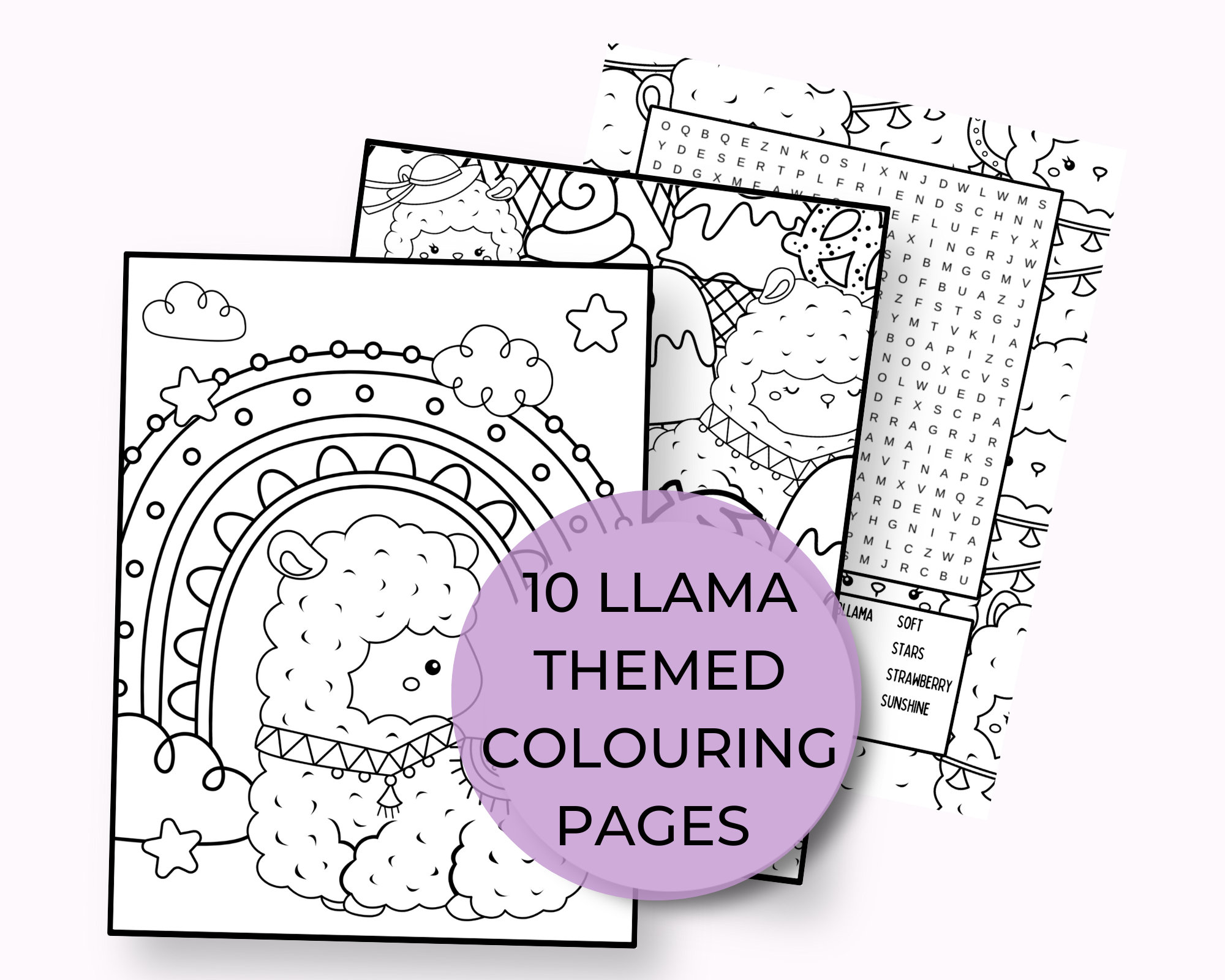 LLAMA LLAMA | 10 Page Colouring & Activity Page Bundle | 7 Colouring ...