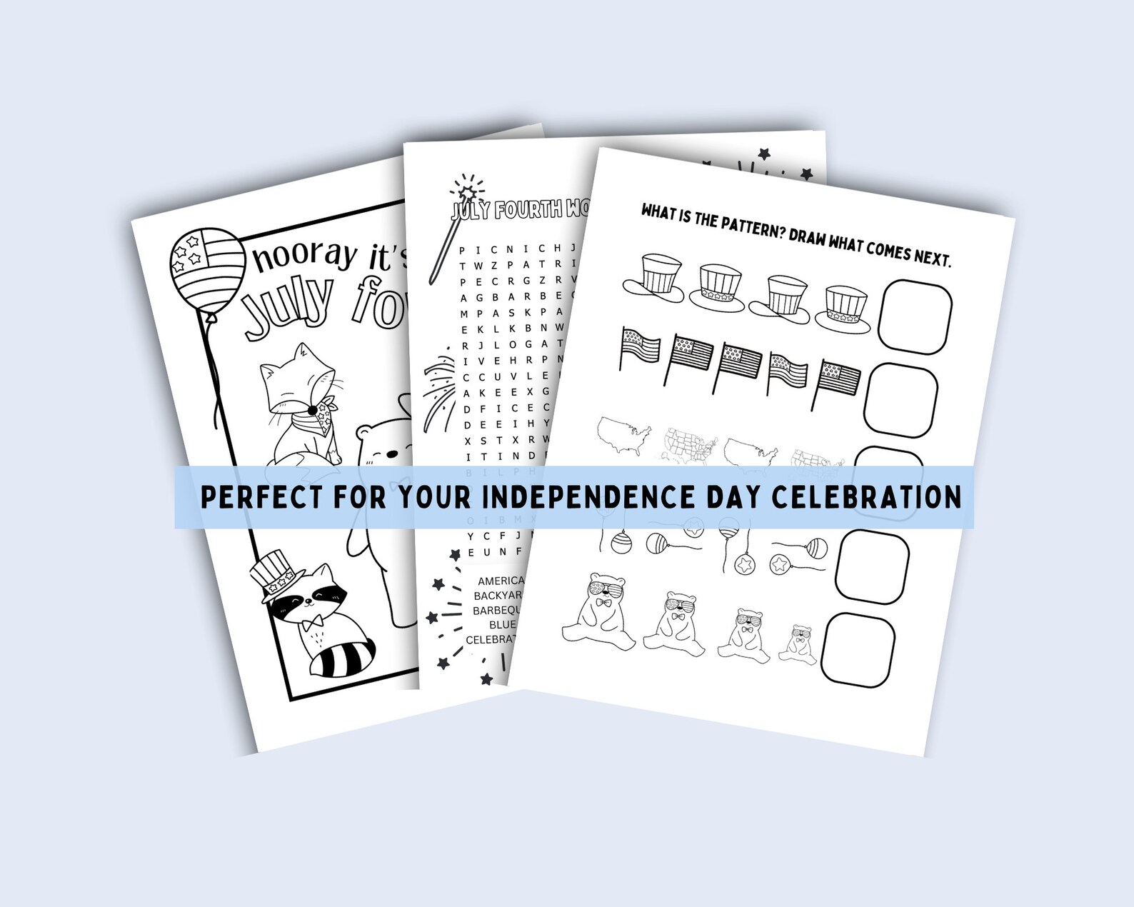 Fourth of July Colouring Pages Activity Printable, July Fourth Kids ...