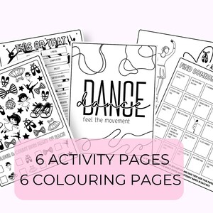 Let's Dance | 12 Page Activity & Colouring Bundle, Pdf Download Print ...