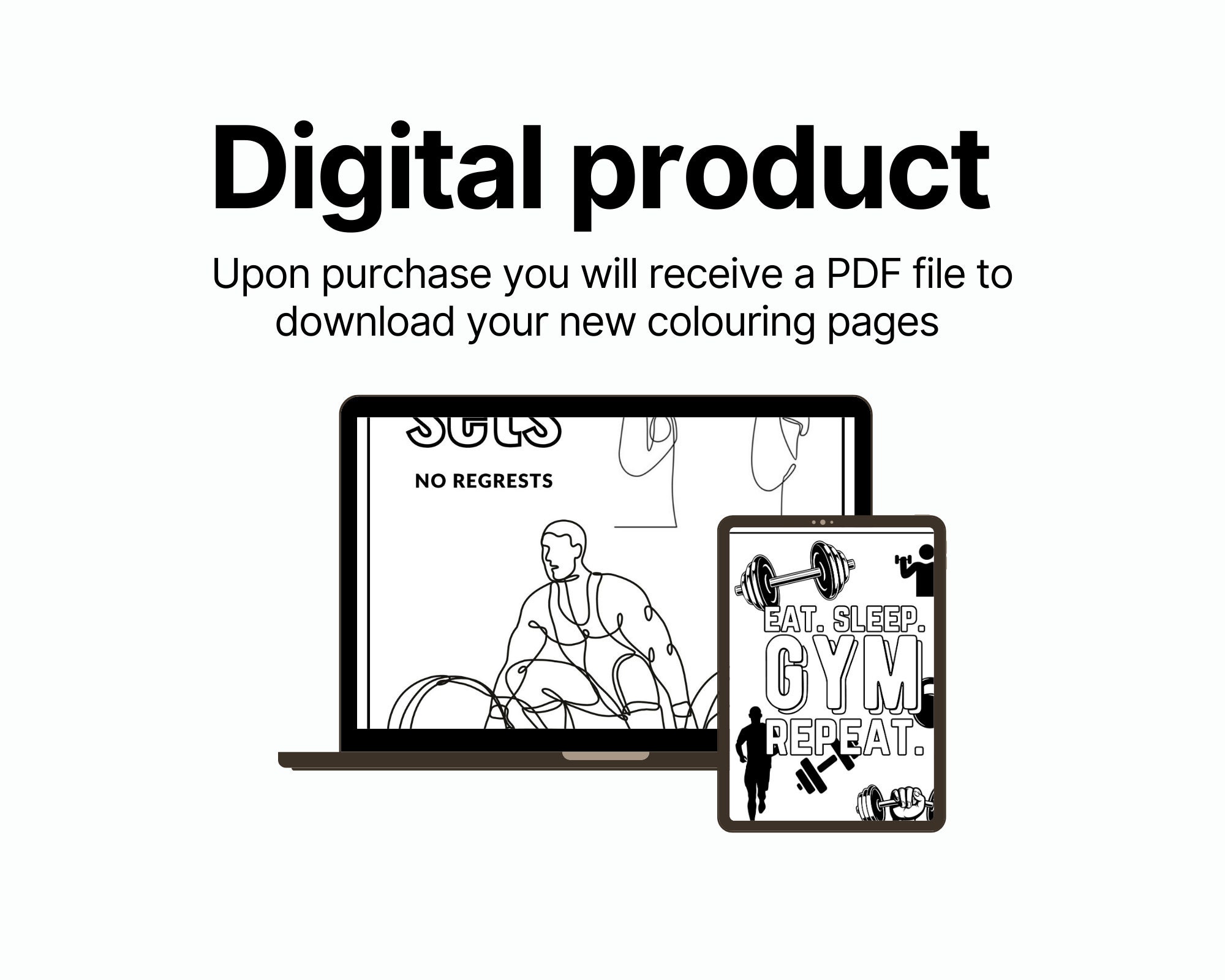 Let's Workout Set of 10 Colouring and Activity Pages for Kids, Fitness ...