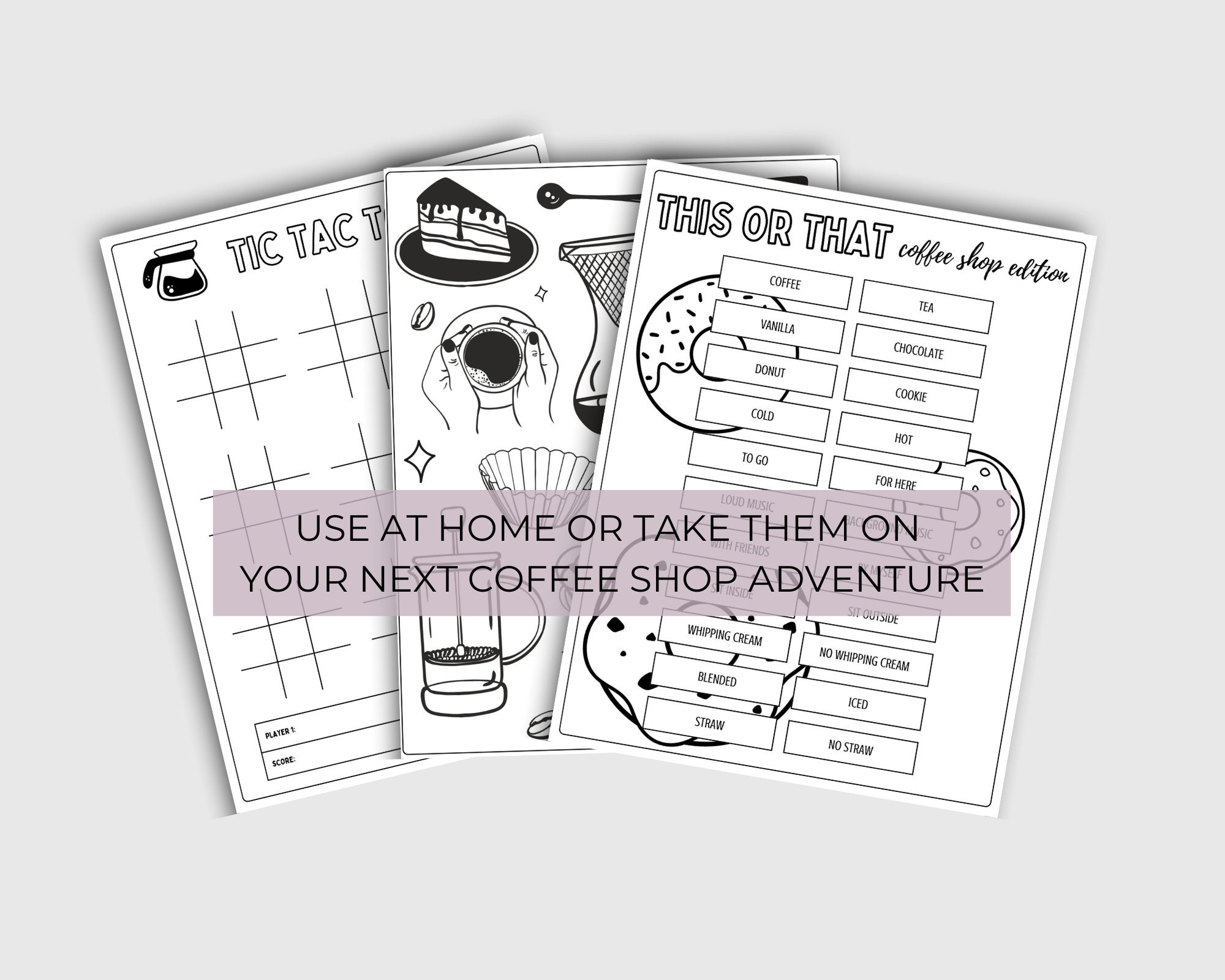 8 Page COFFEE Themed Activity Bundle, Coffee Colouring Pages for Kids ...