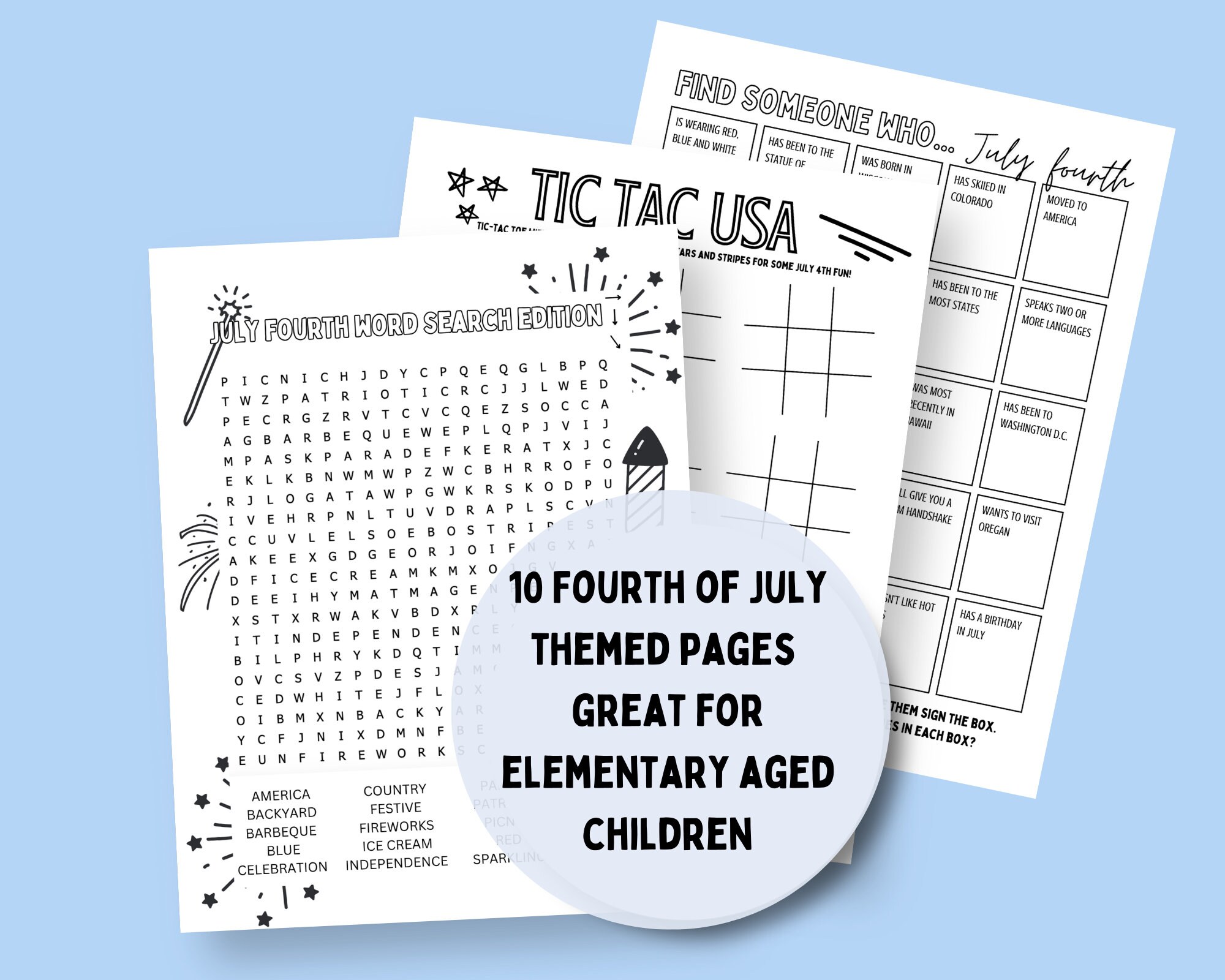 Fourth of July Colouring Pages Activity Printable, July Fourth Kids ...