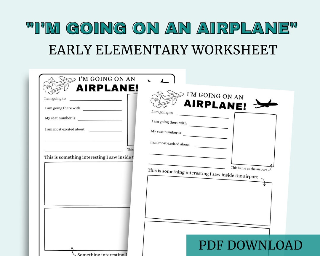 I'm Going on an Airplane - Early Elementary Airport Worksheet, Airplane ...