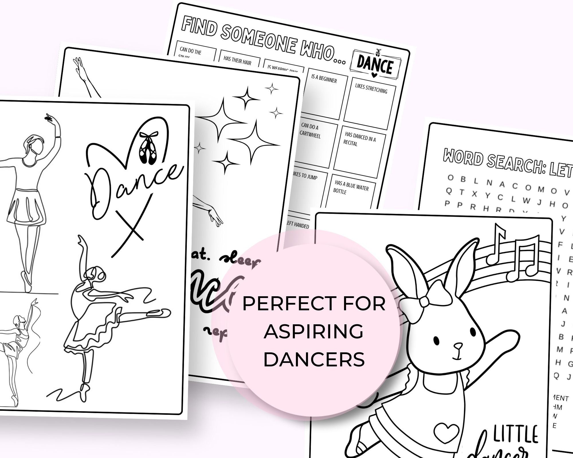 Let's Dance 12 Activity & Colouring Page Bundle, Pdf Download to Print ...