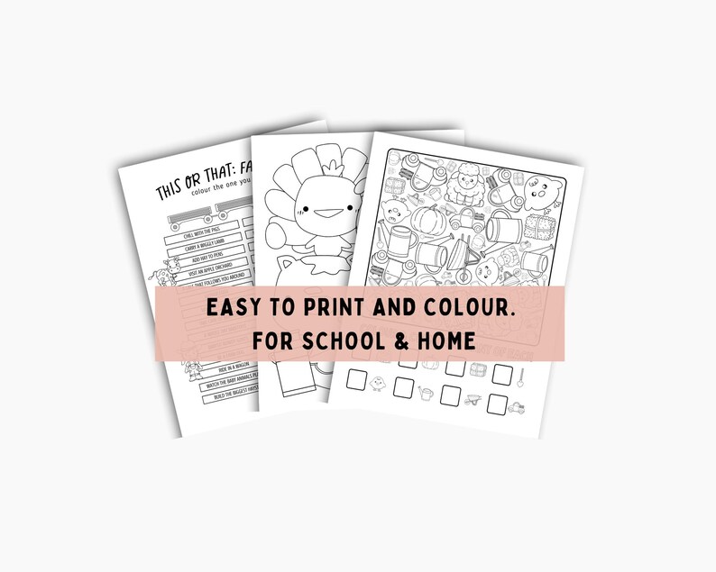 Printable Farm Animal Activity Book, Colouring Pages for Kids ...