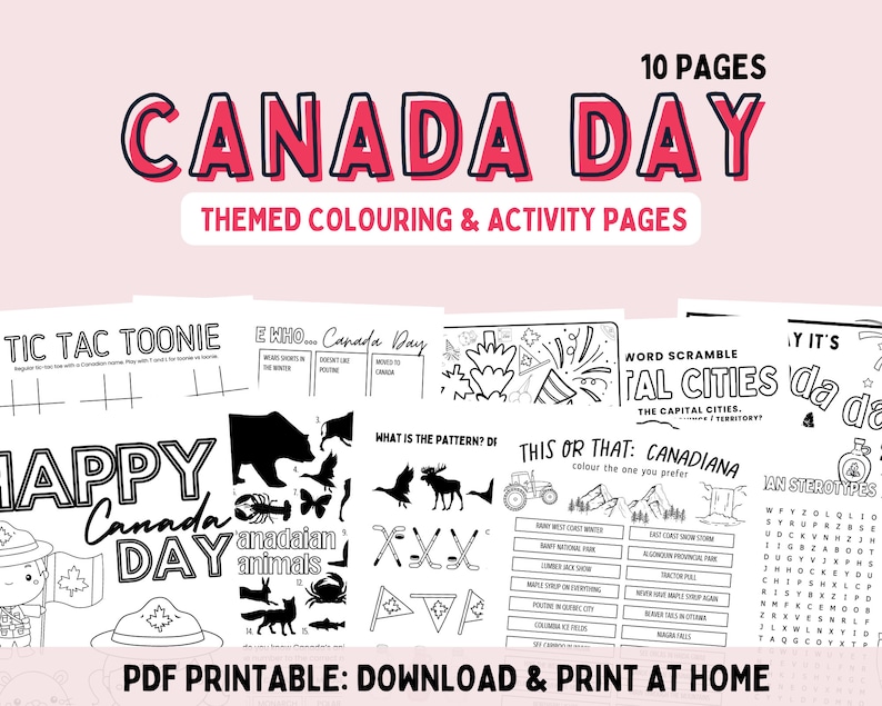 Canada Day 10 Page Activity & Colouring Printable | Canada Day ...