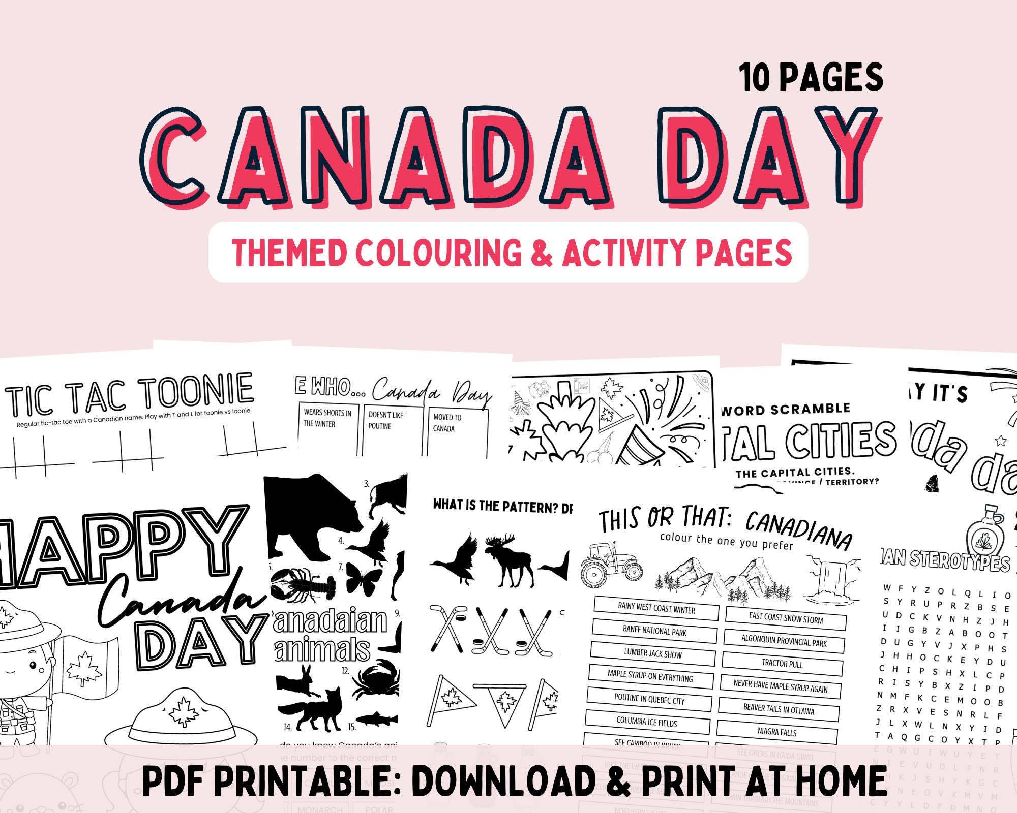 Canada Day 10 Page Activity & Colouring Printable | Canada Day ...