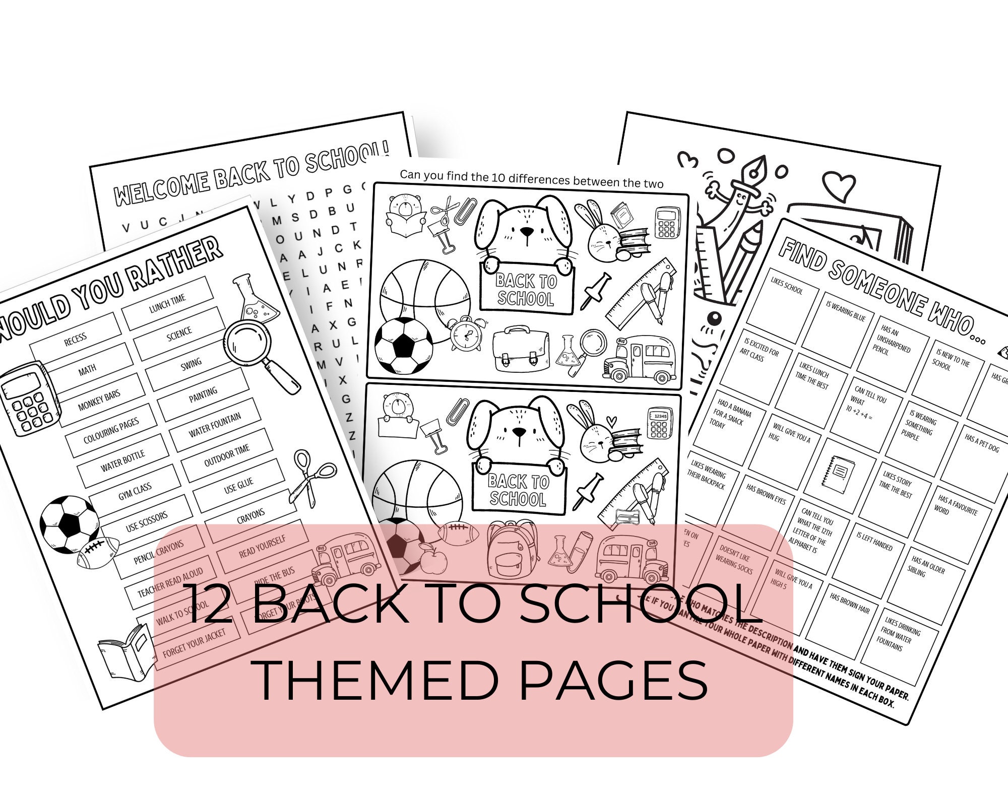 BACK TO SCHOOL Colouring and Activity Pages for Early Elementary ...