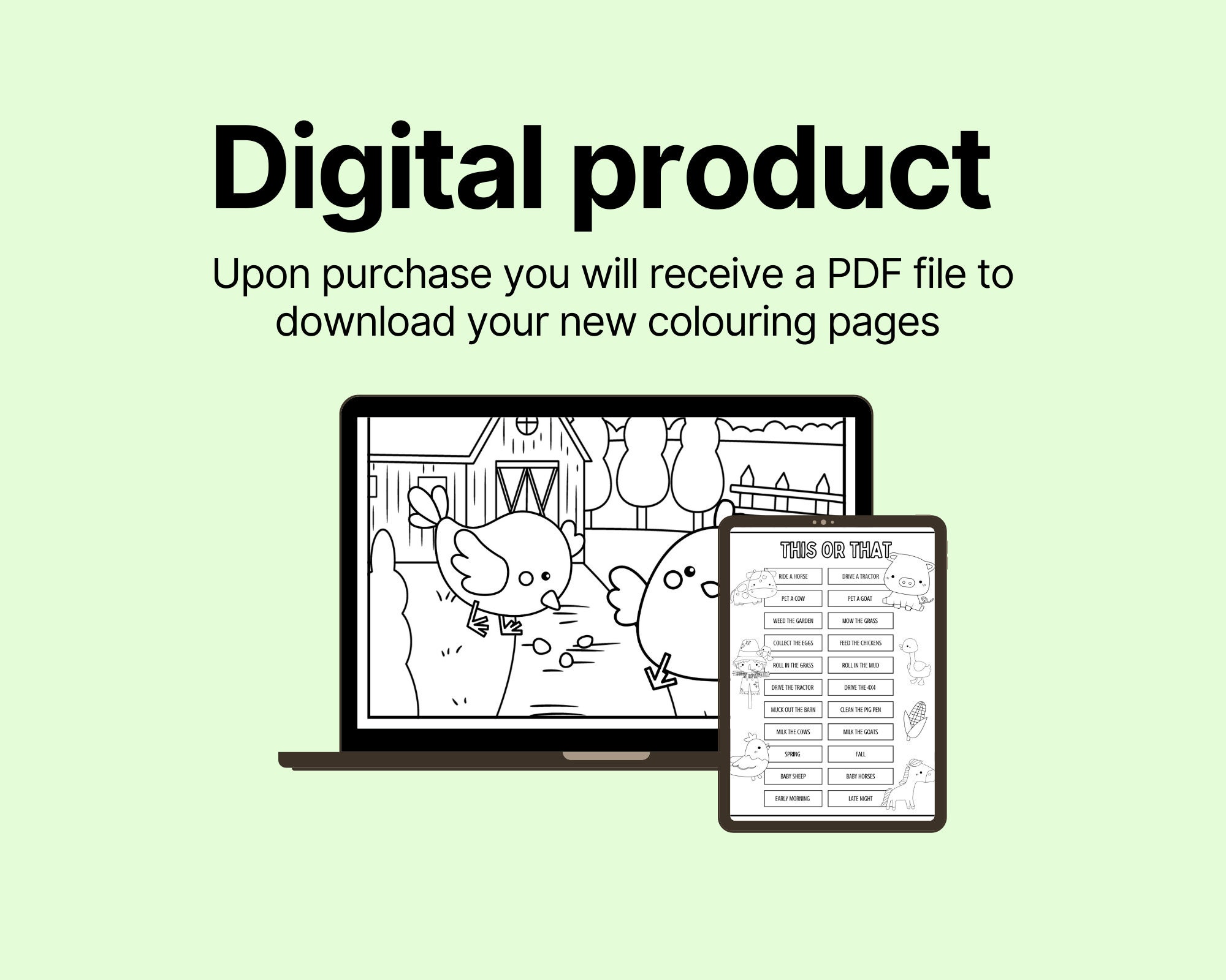 Printable Farm Animal Activity Book, Colouring Pages for Kids ...