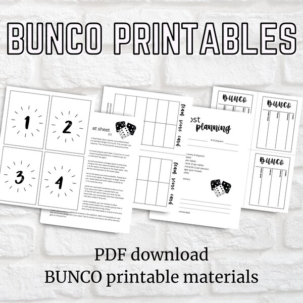 Printable Bunco Table Numbers - Etsy