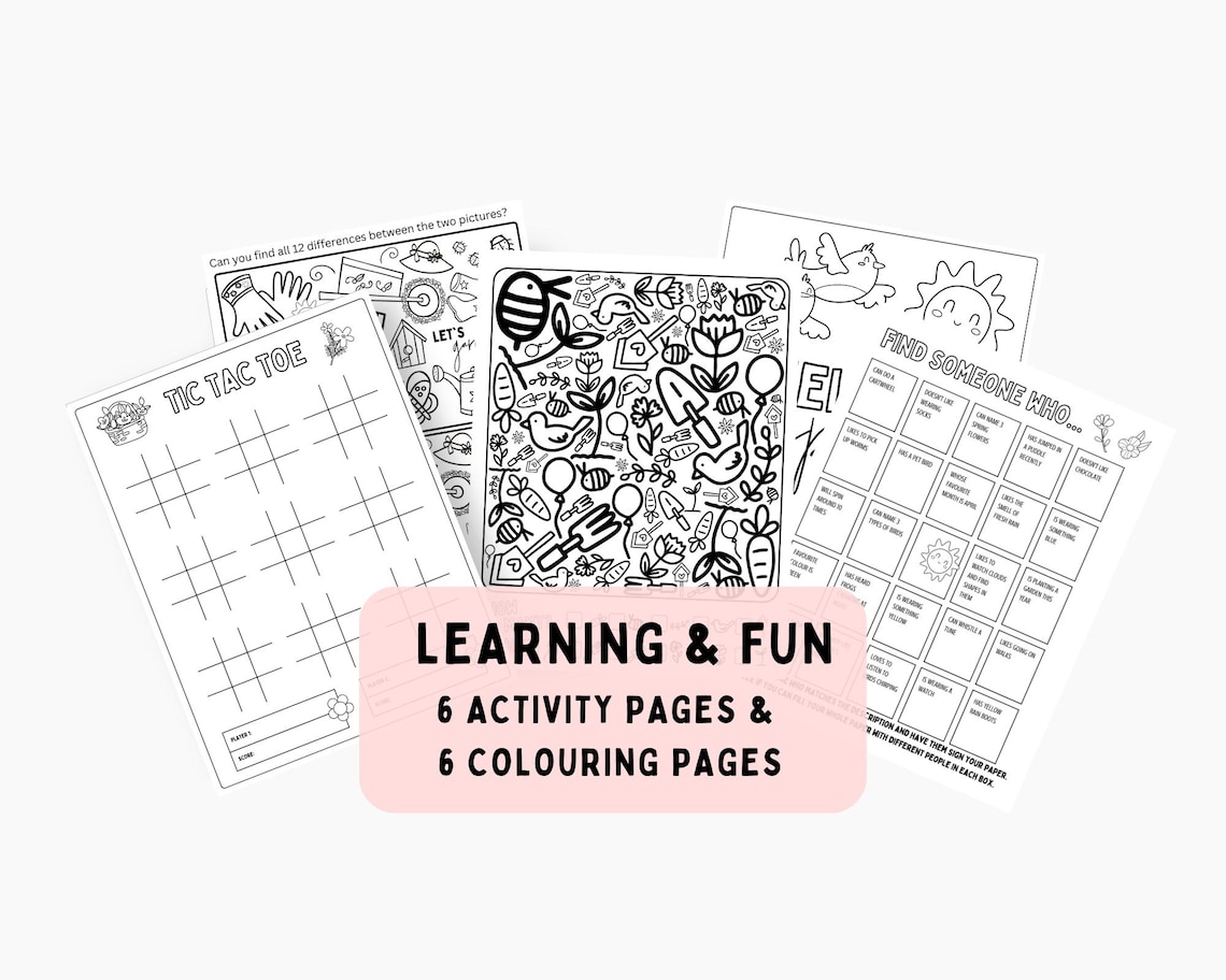 HELLO SPRING Activity & Colouring Pages for Early Elementary, Classroom ...