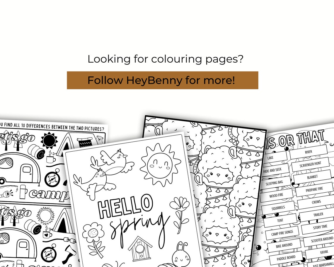 Honey, Bees and Bears Easy Colouring Page, 4 Page Set for Kids, Cute ...