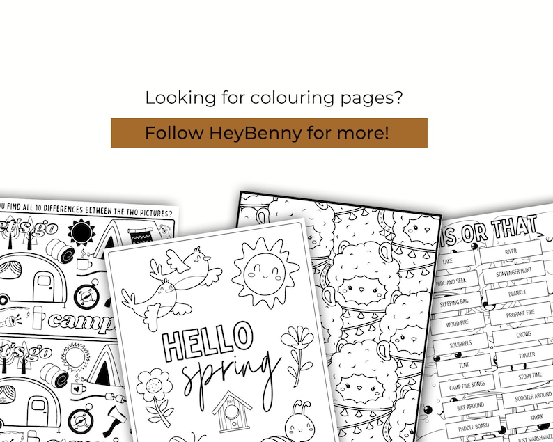 Honey, Bees and Bears Easy Colouring Page, 4 Page Set for Kids, Cute ...
