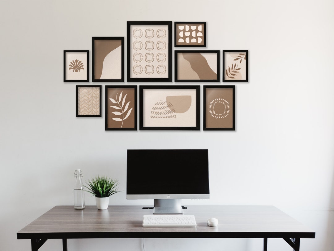 Neutral Boho Gallery Wall Art Set of 10 Print Set, Neutral Color ...