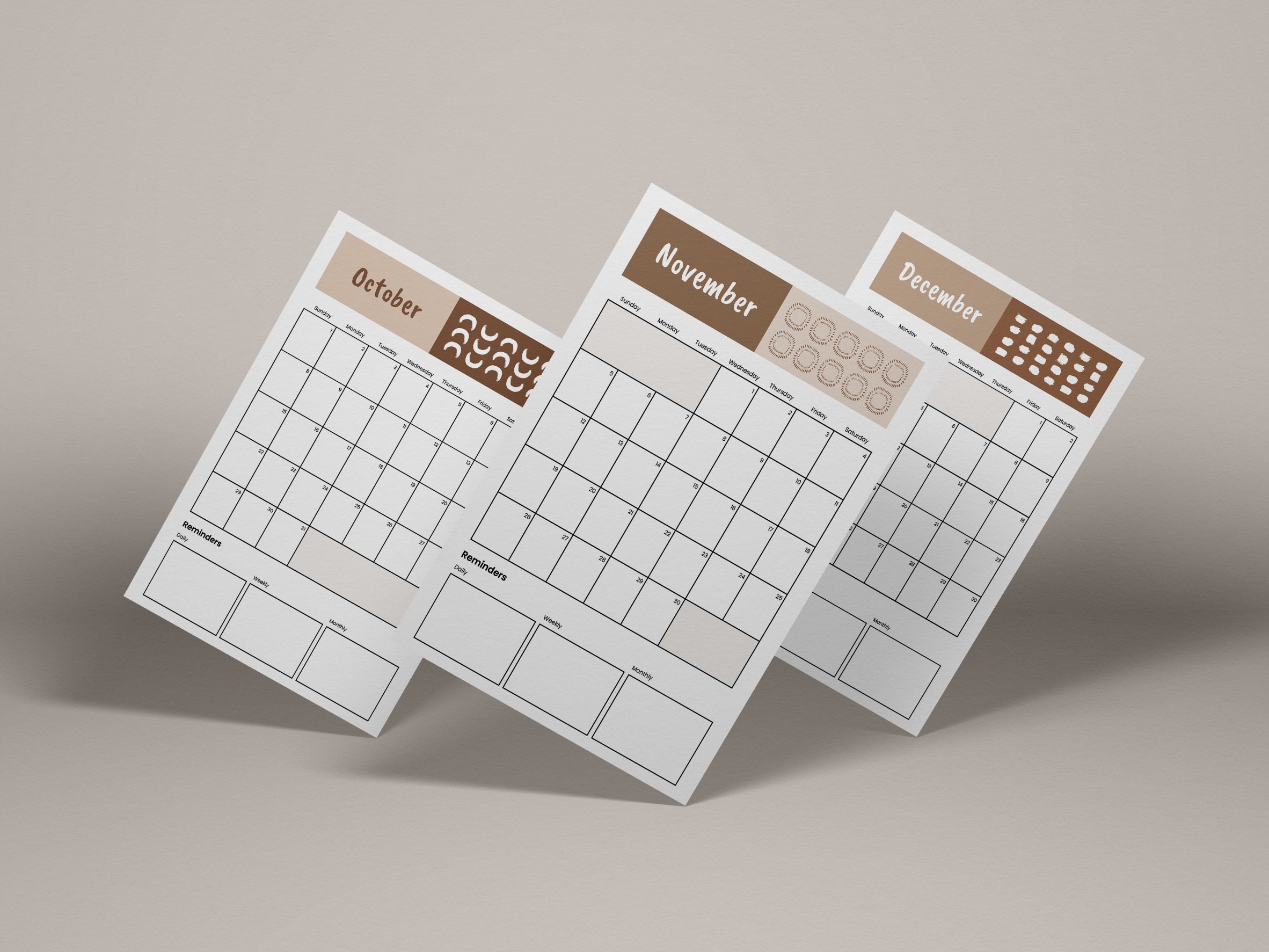 Editable Printable Boho Art 2023 Monthly Calendar, Fill in Calendar, 12 ...