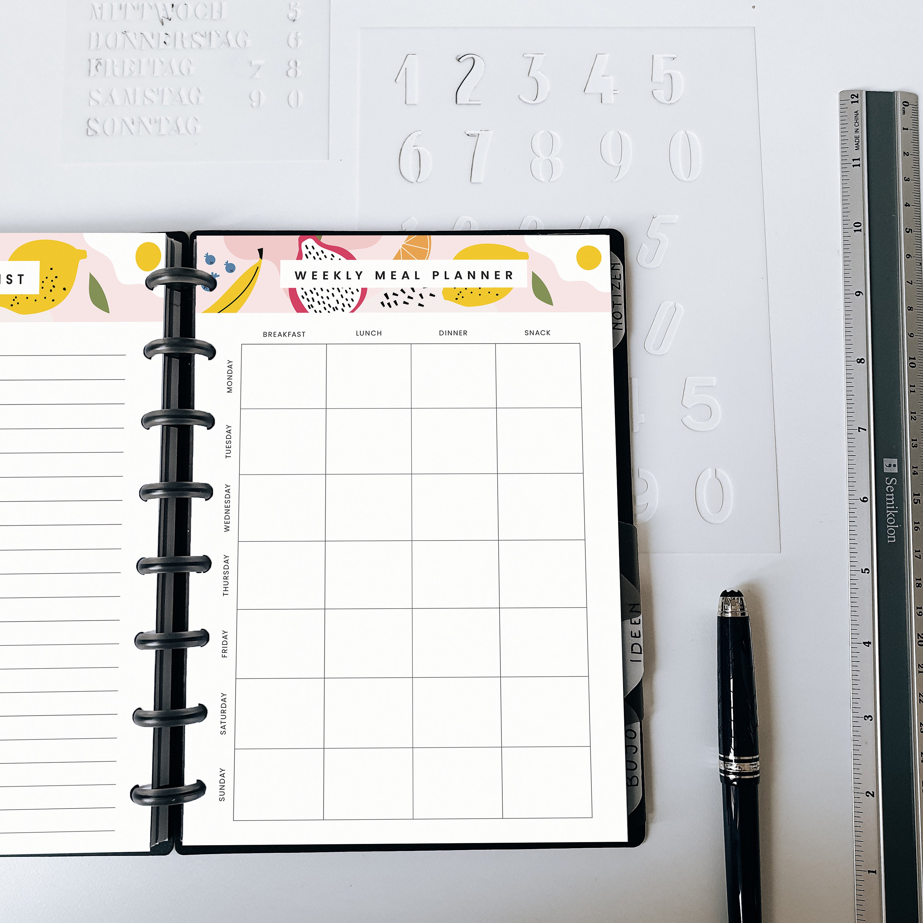 Simple, Trendy, Weekly Meal Prep Calendar Editable Printable Digital ...