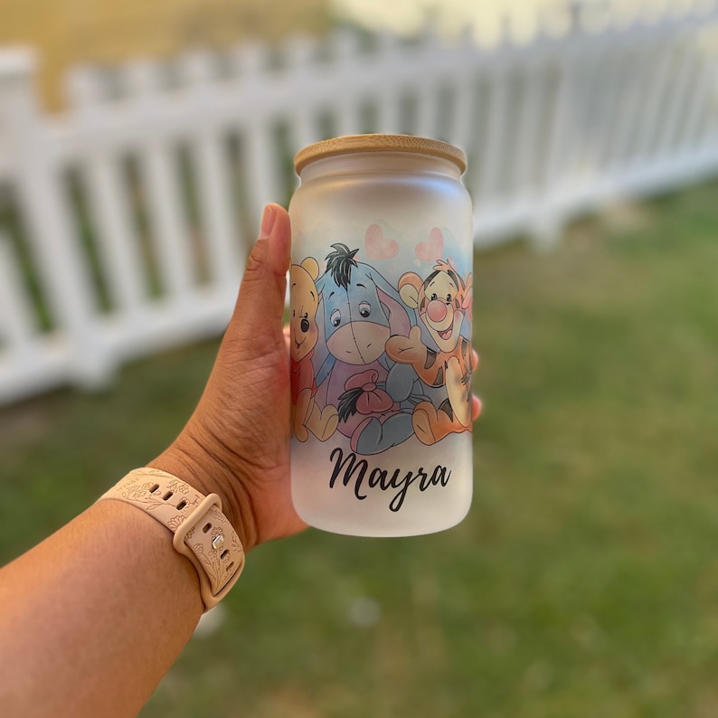 Baby Pooh Bear 16oz Glass I Winnie the Pooh Glass Cup I Sublimated ...
