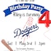 Dodgers Themed Birthday Invitation, Birthday Invite, Custom Dodgers ...