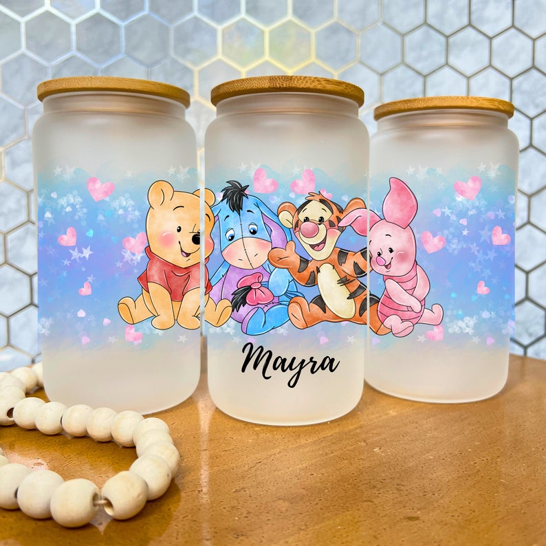 Baby Pooh Bear 16oz Glass I Winnie the Pooh Glass Cup I Sublimated ...