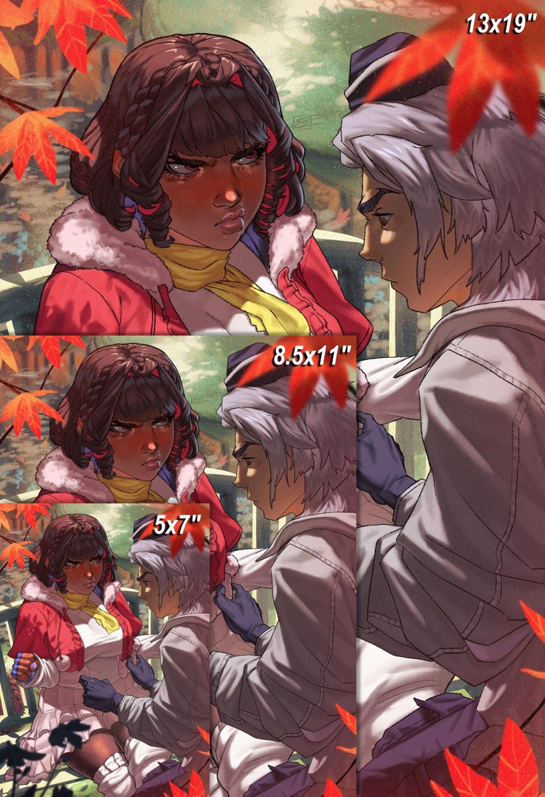 Art Print: Bishoujo Megatron + Starscream “autumn” | Hanji Paper - Etsy