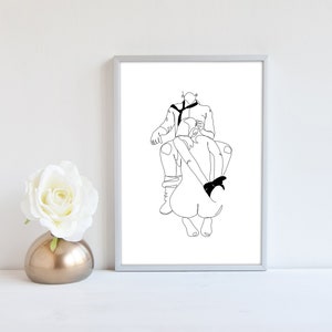 Erotic Line Art, Blowjob Art Print, Sexy Line Drawing, Printable Wall ...