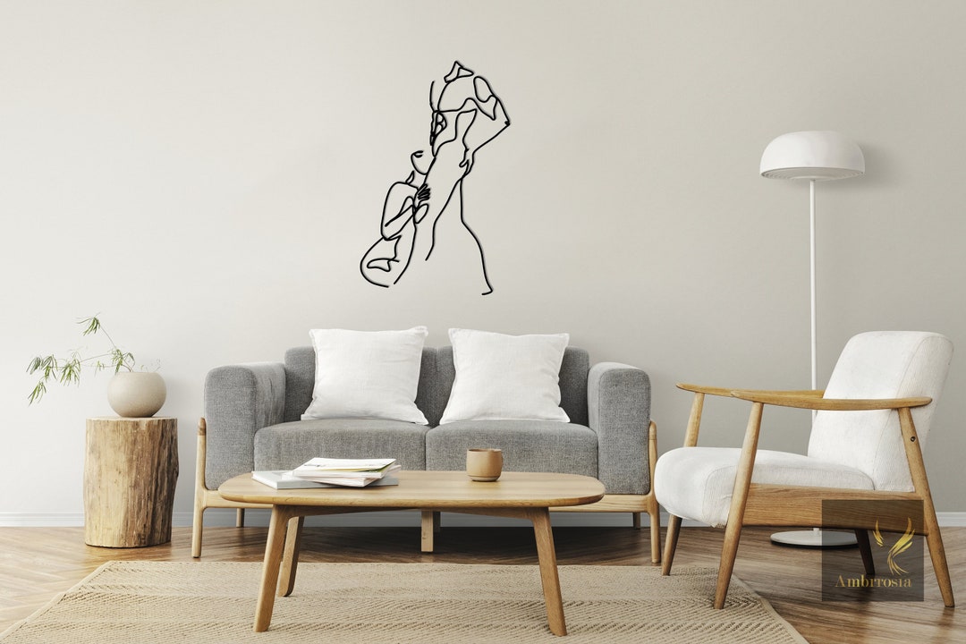 Erotic Line Art Blowjob Metal Art Sexy Line Drawing Metal Wall Decor