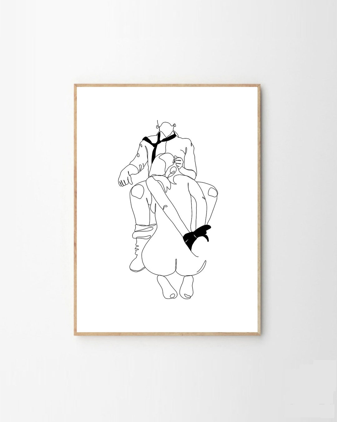 Erotic Line Art Blowjob Art Print Sexy Line Drawing Printable Wall