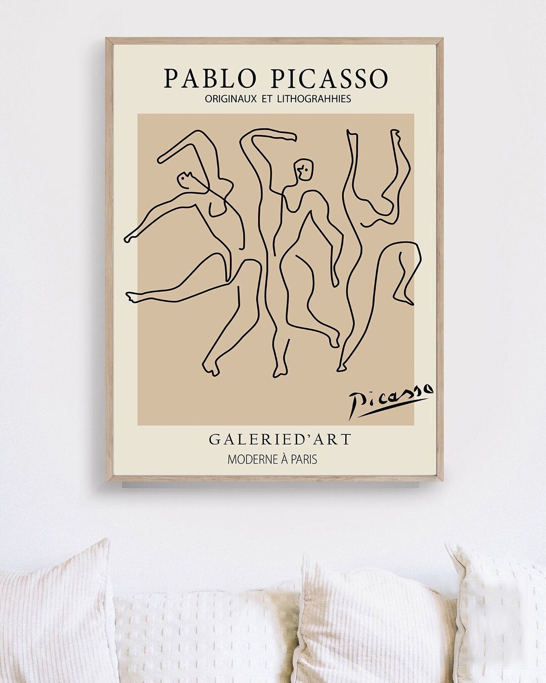 Picasso the Dancer , Exhibition Vintage Line Art Poster, Minimalist ...