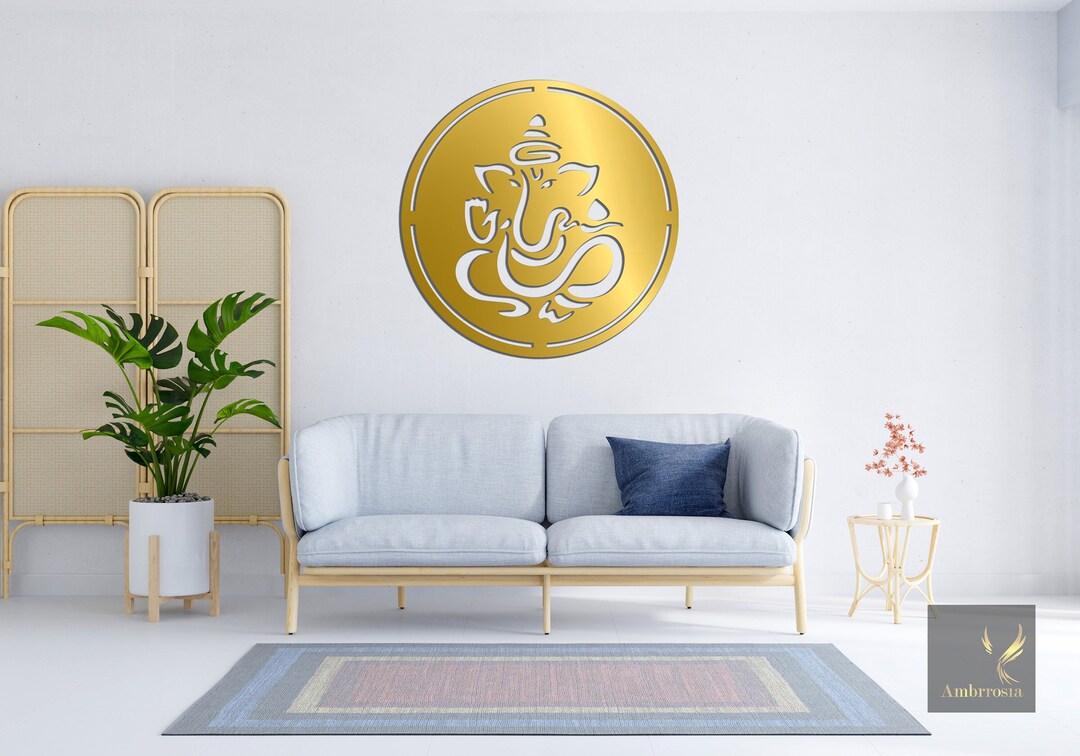 Ganesha Metal Wall Art and Decor, Temple Home Pooja Decor Gift ...