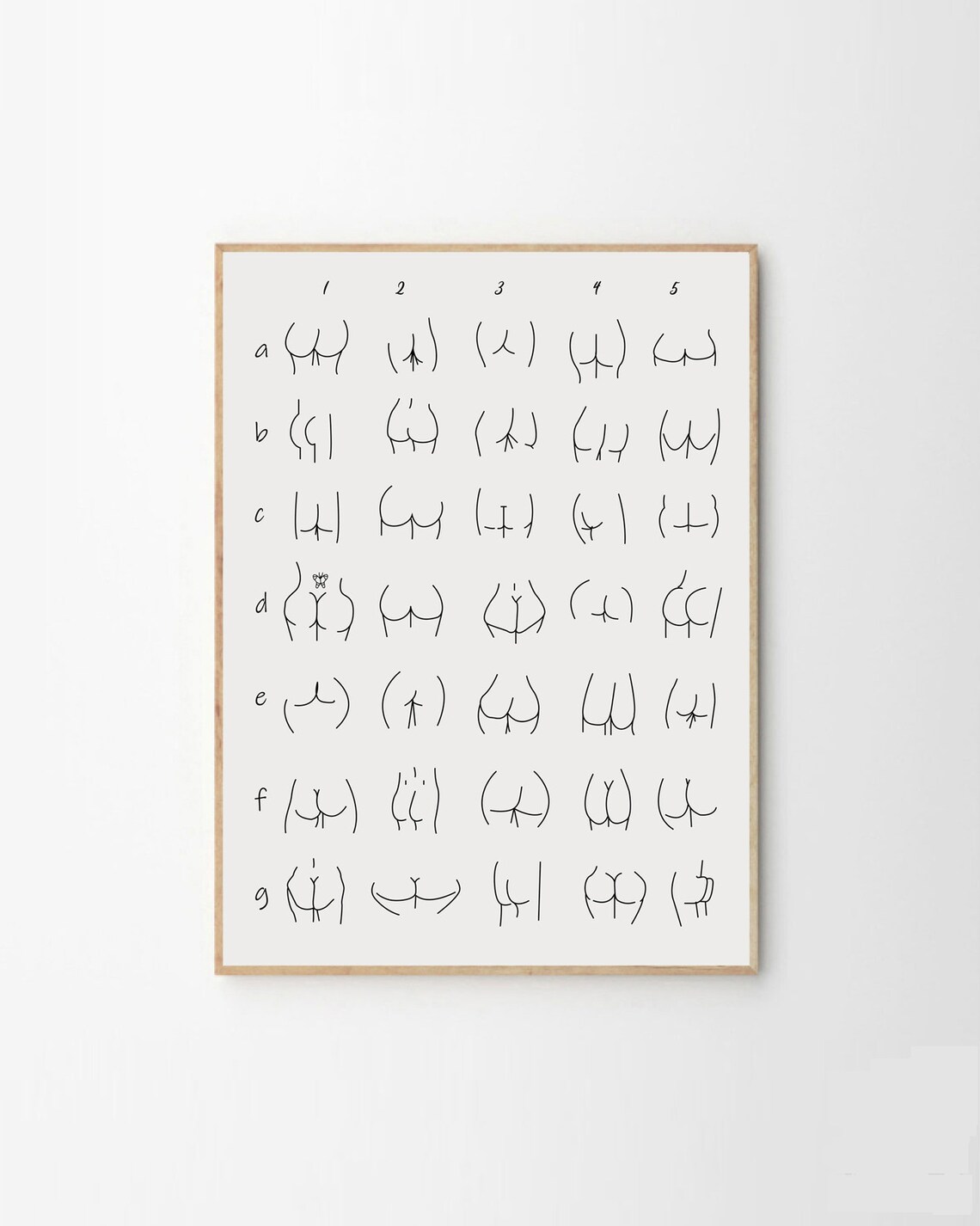 Butts Line Art Wall Artbutts Poster Print Instant Download Etsy