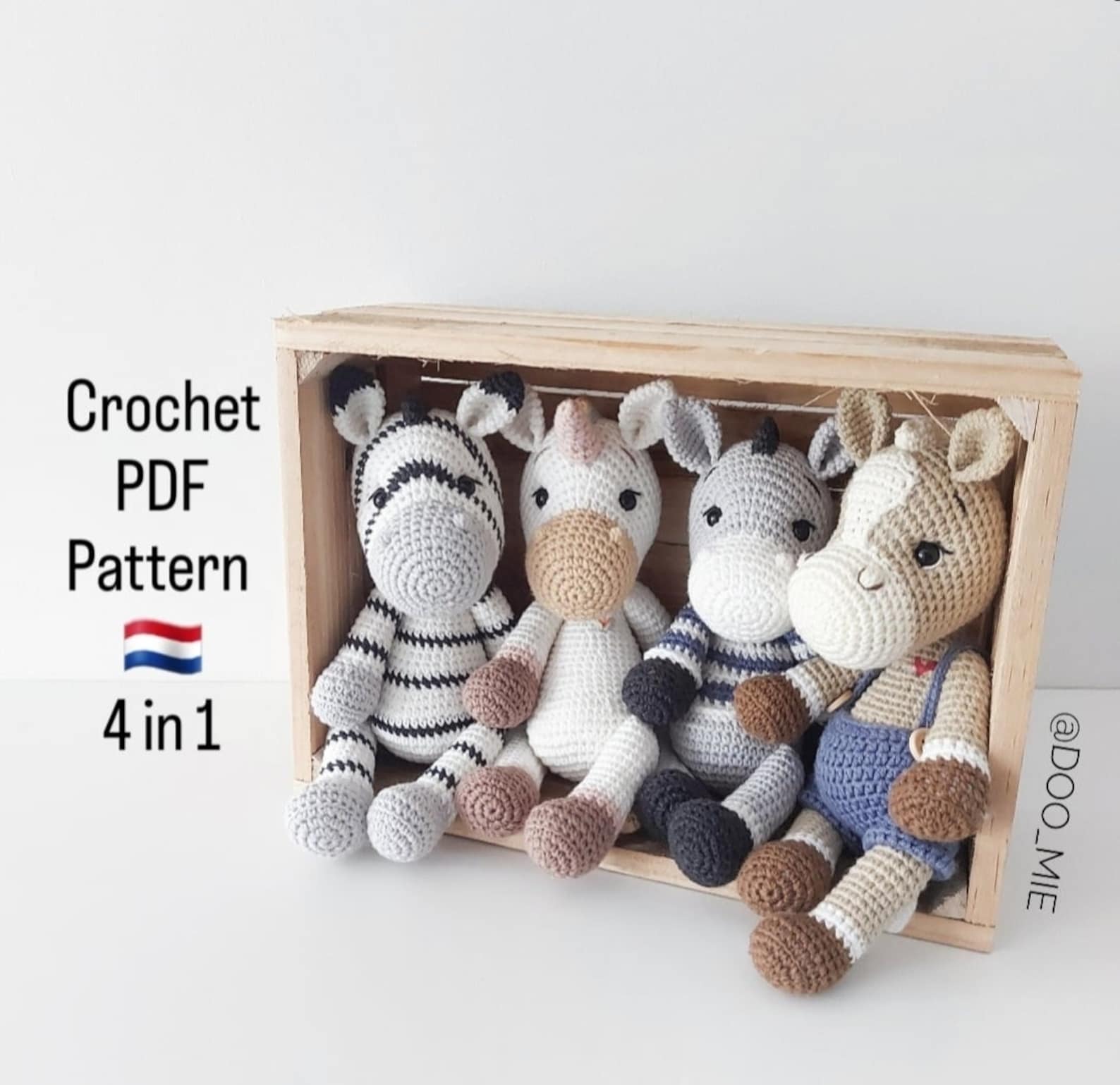 Nederlands Haakpatroon, Crochet PATTERN DUTCH, PDF, Zebra, Unicorn ...