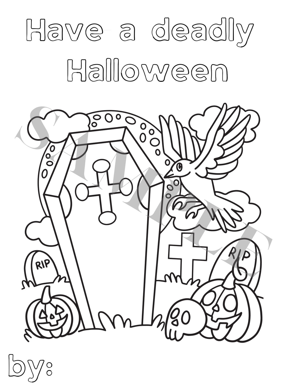 10 Halloween Printable PDF Coloring Pages Fall Coloring Halloween ...