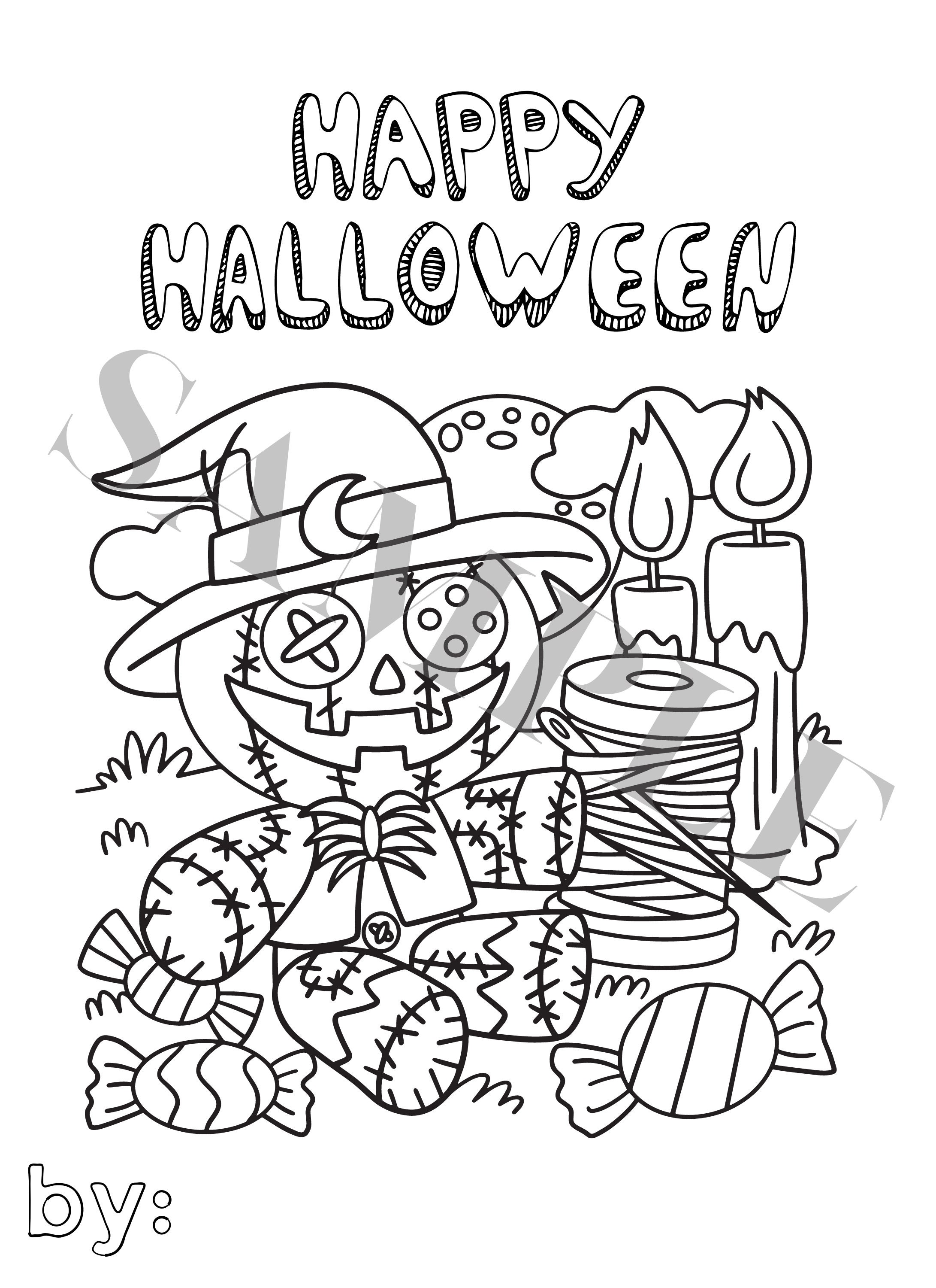 10 Halloween Printable PDF Coloring Pages Fall Coloring Halloween ...