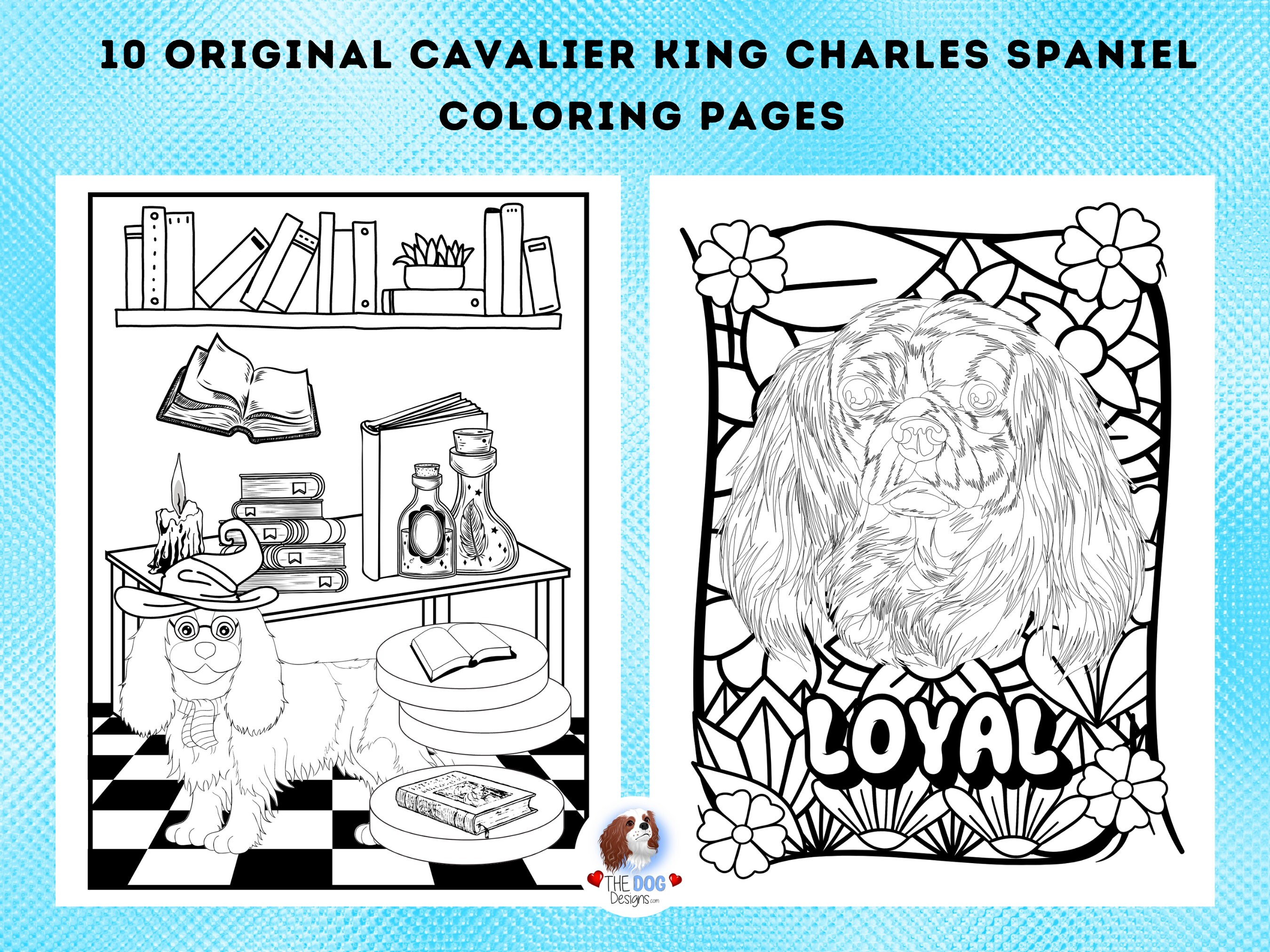 Cavalier King Charles Spaniel Adult Coloring Book Pages | Dog Colouring ...