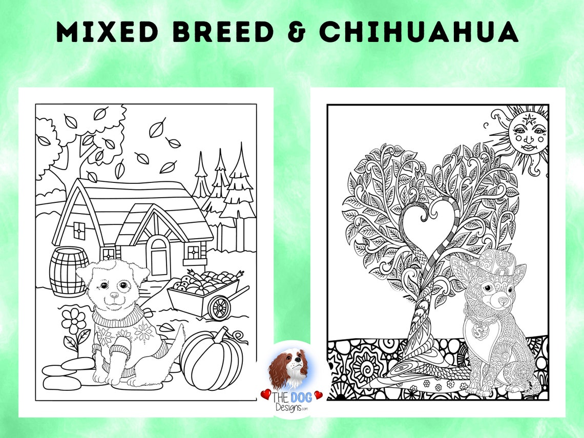 Cute Dog Breed Coloring Book Pages and Printable Sheets | Dogs With ...