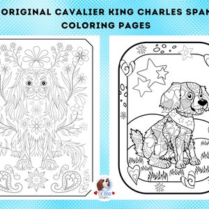 Cavalier King Charles Spaniel Adult Coloring Book Pages | Dog Colouring ...